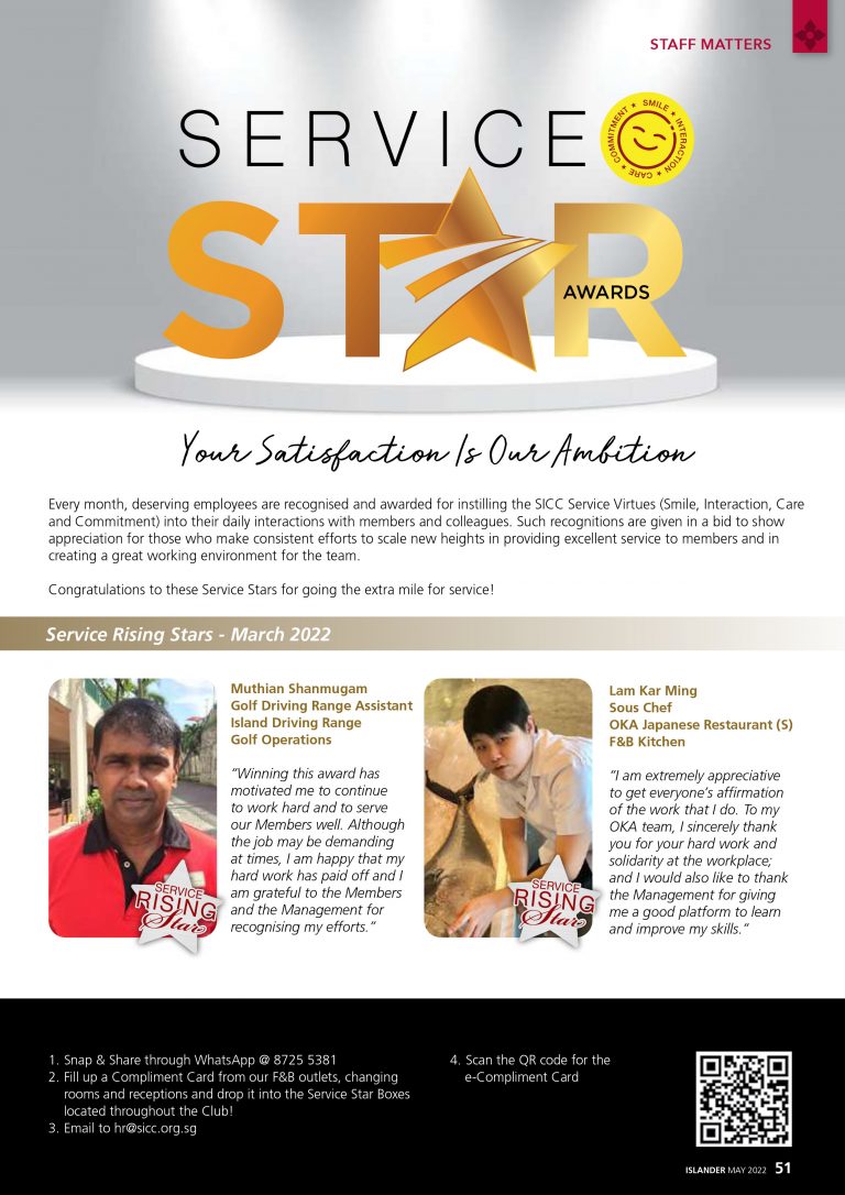 Service Star Awards – The Singapore Island Country Club