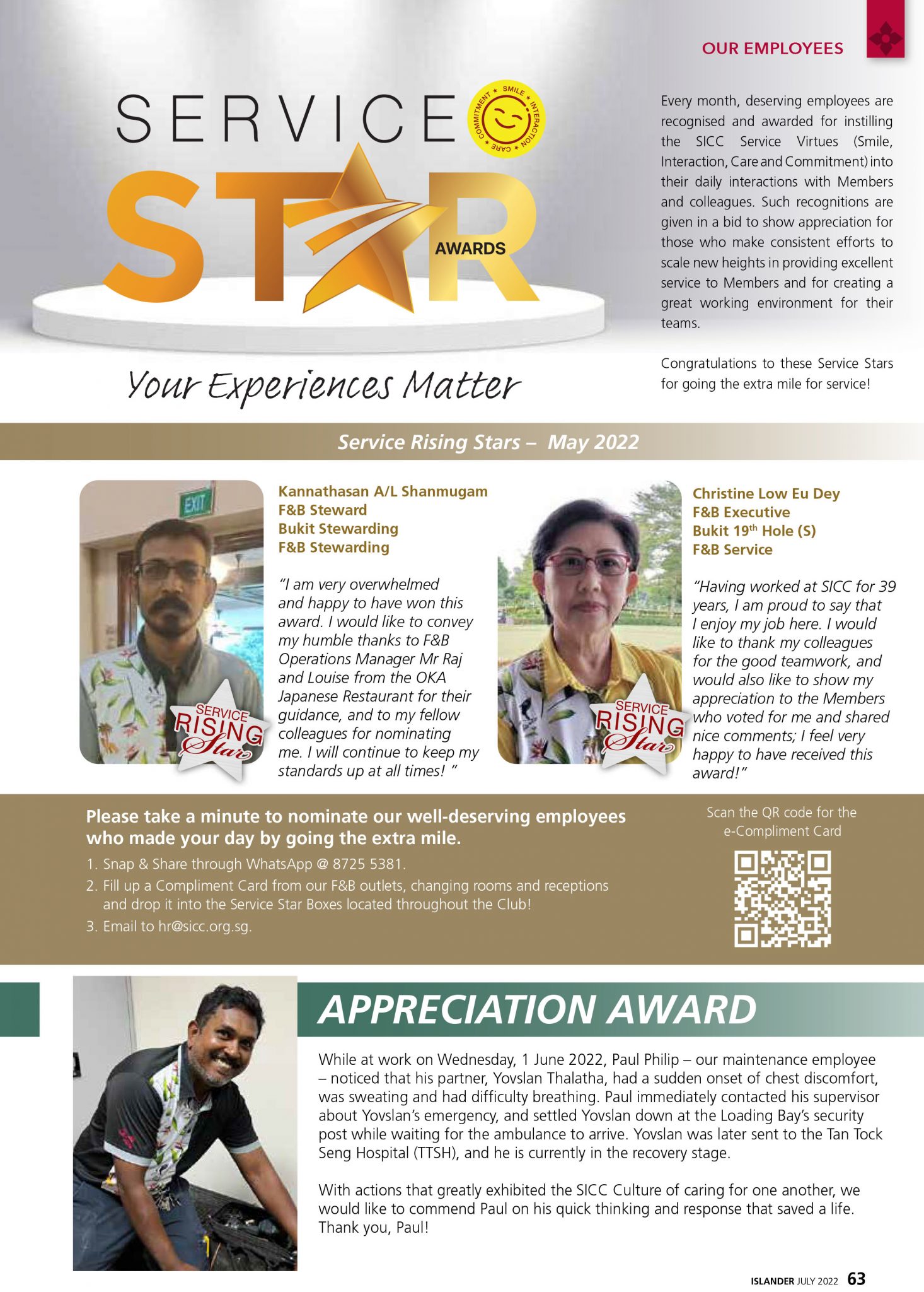 Service Star Awards – The Singapore Island Country Club