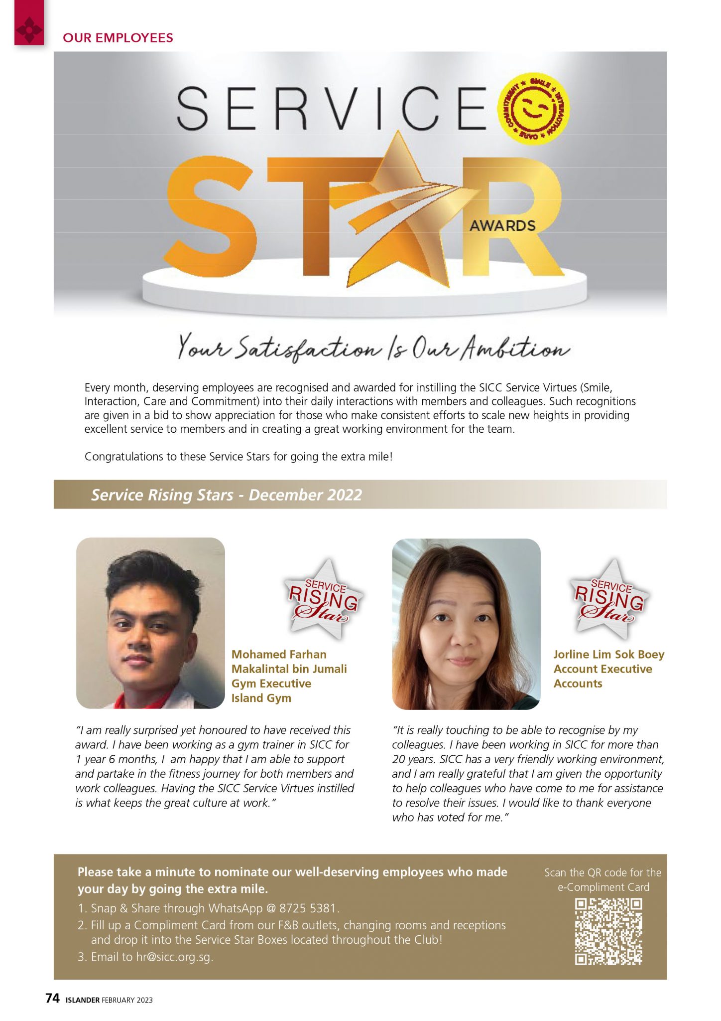 Service Star Awards – The Singapore Island Country Club