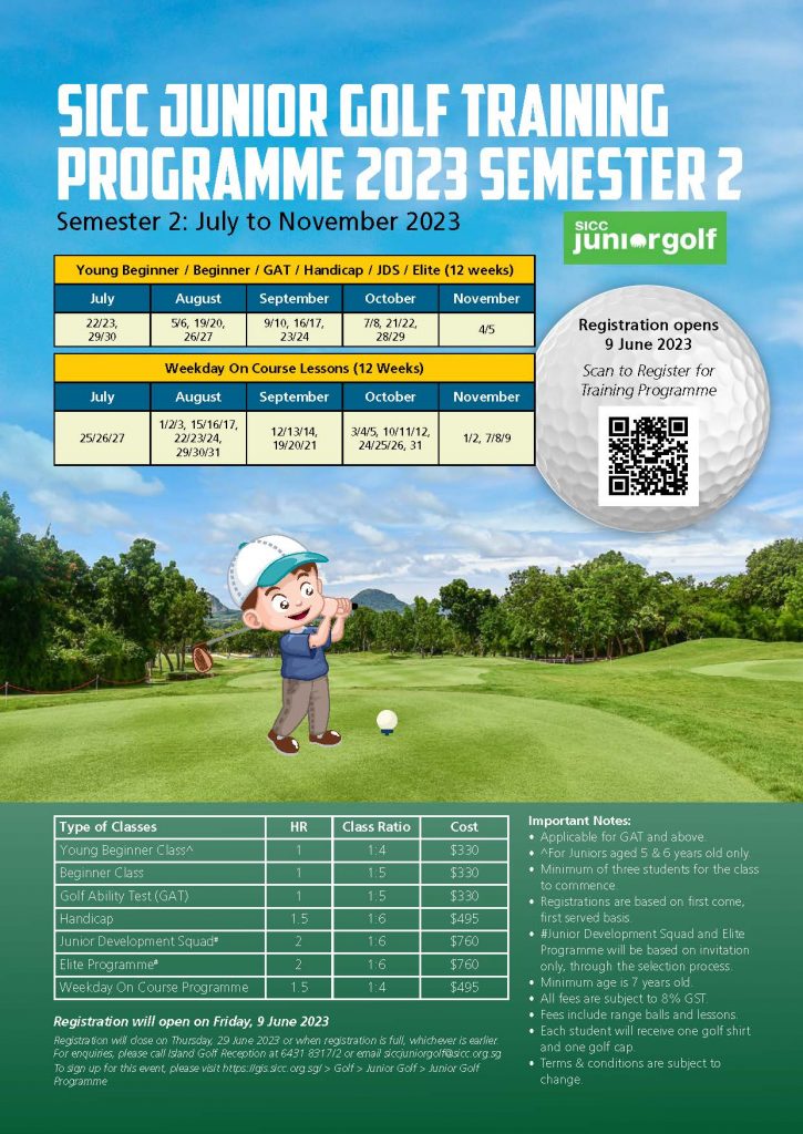 JUNIOR GOLF TRAINING PROGRAMME – The Singapore Island Country Club