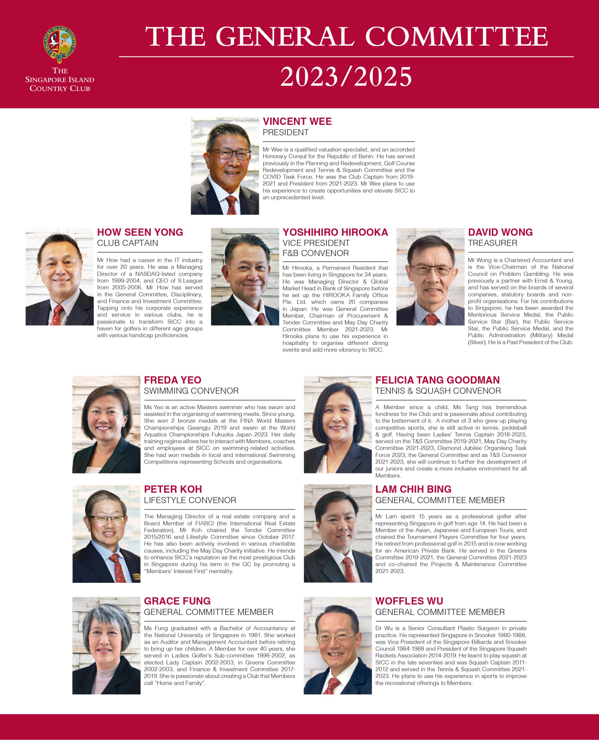 General Committee 2023/2025 – The Singapore Island Country Club